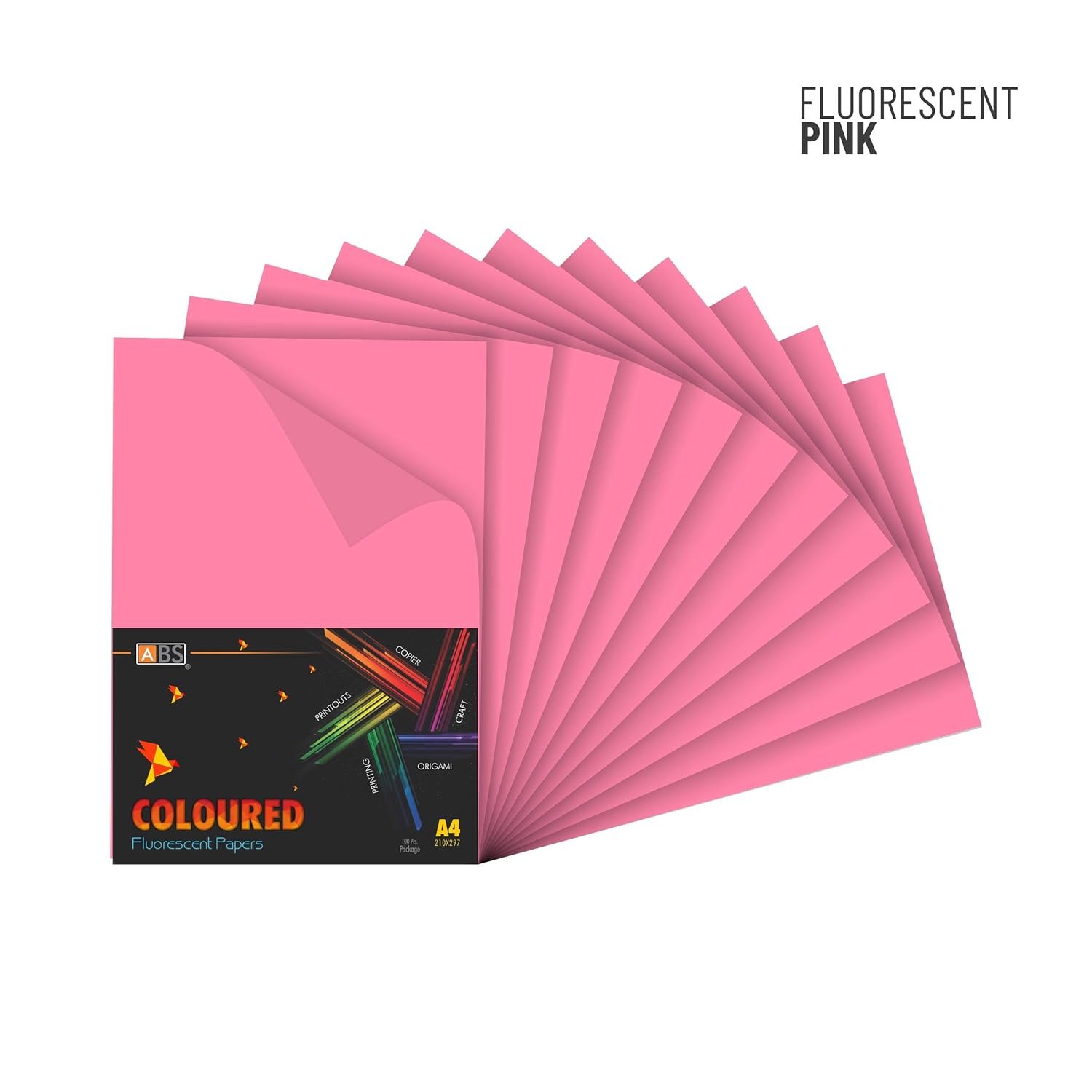ABS Fluorescent paper A4 – 80 gsm Fluorecent pink – Abs Papers